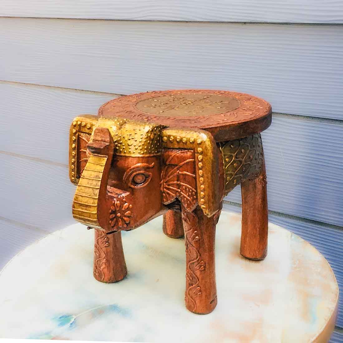 Buy Multicoloured Elephant Stool 8 Inch Online| Best Prices
